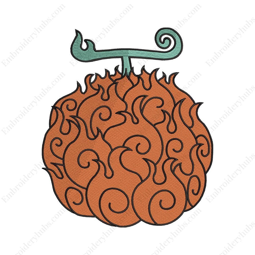 Ace Devil Fruit Embroidery Design - One Piece