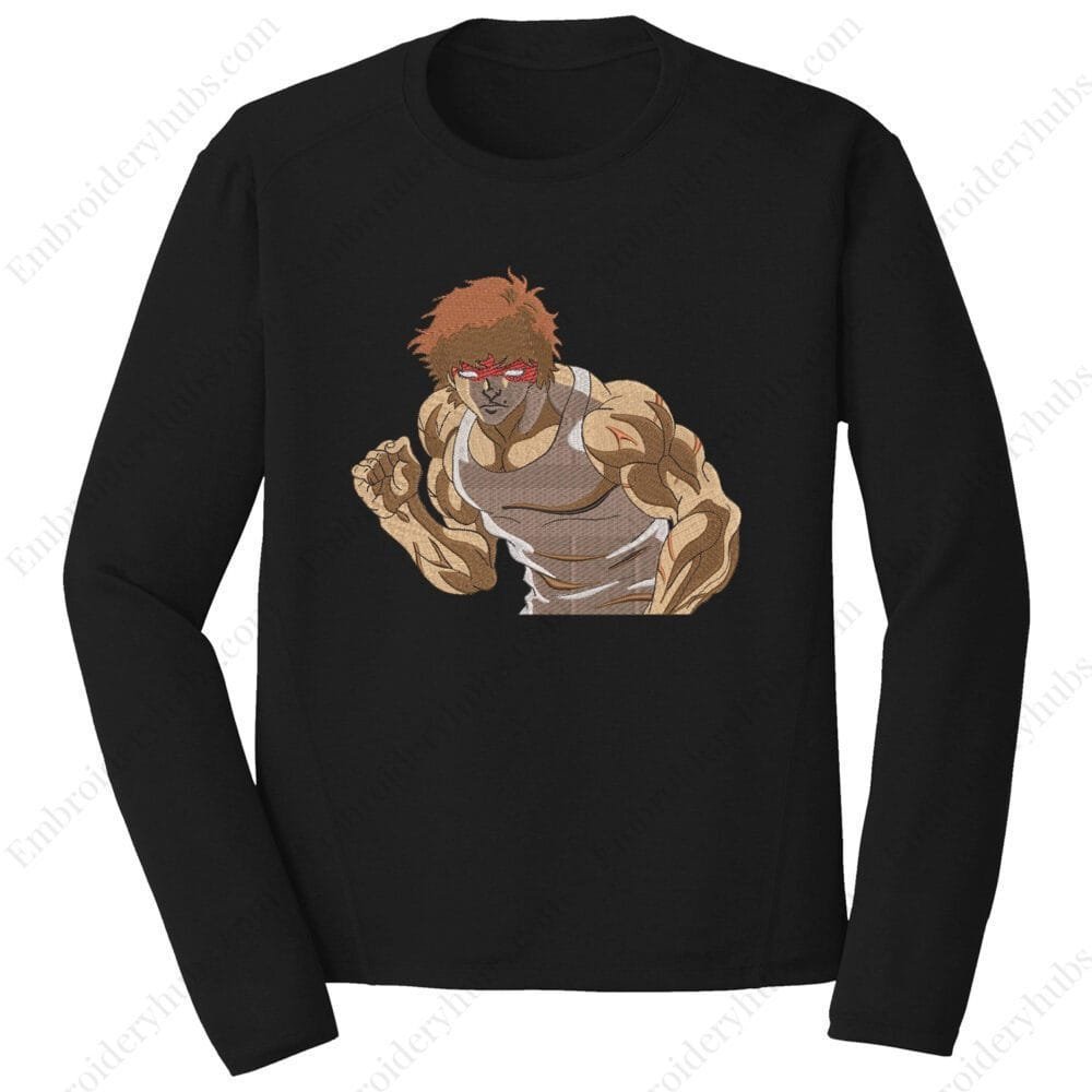 Baki Fight Pose Anime Embroidery Design - Baki | Embroiplanet