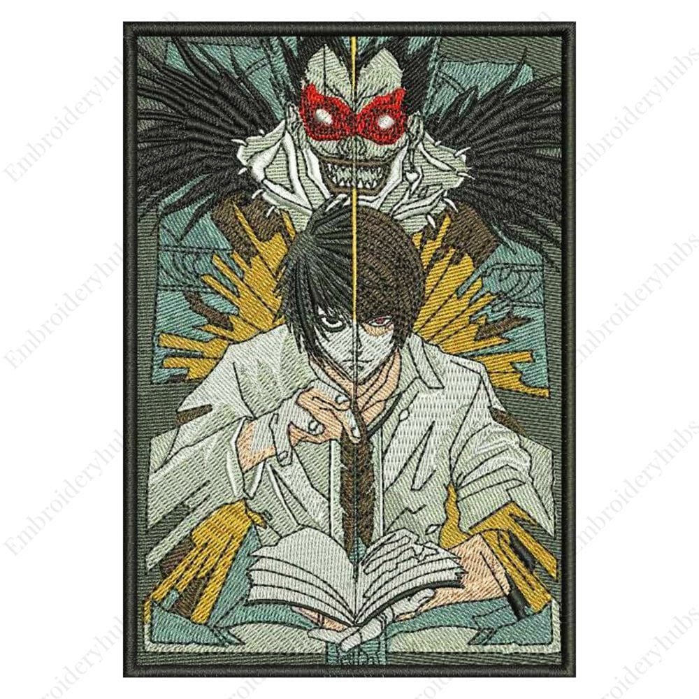 Light L Ryuk Anime Embroidery Design - Death Note