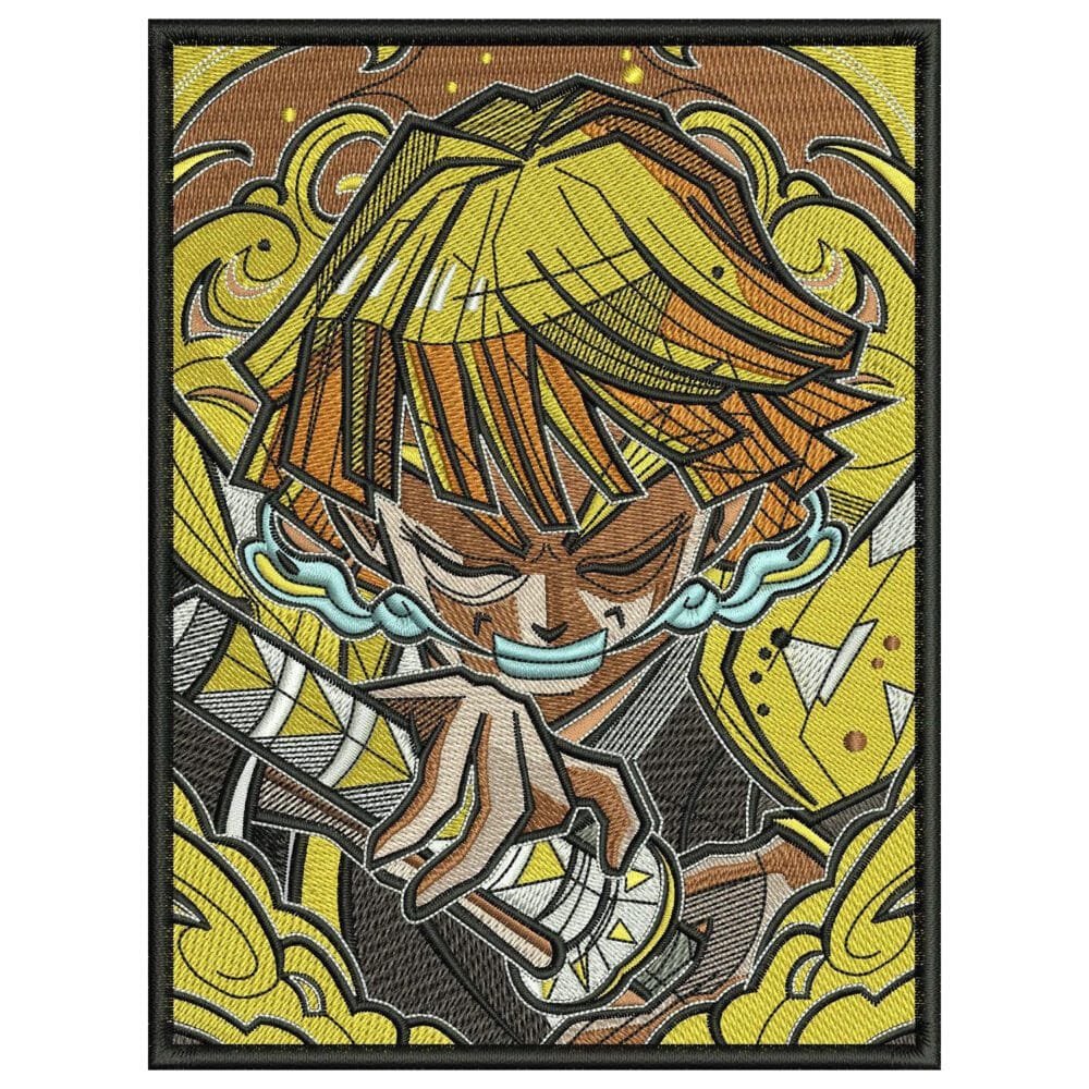 Zenitsu Anime Embroidery Design - Demon Slayer