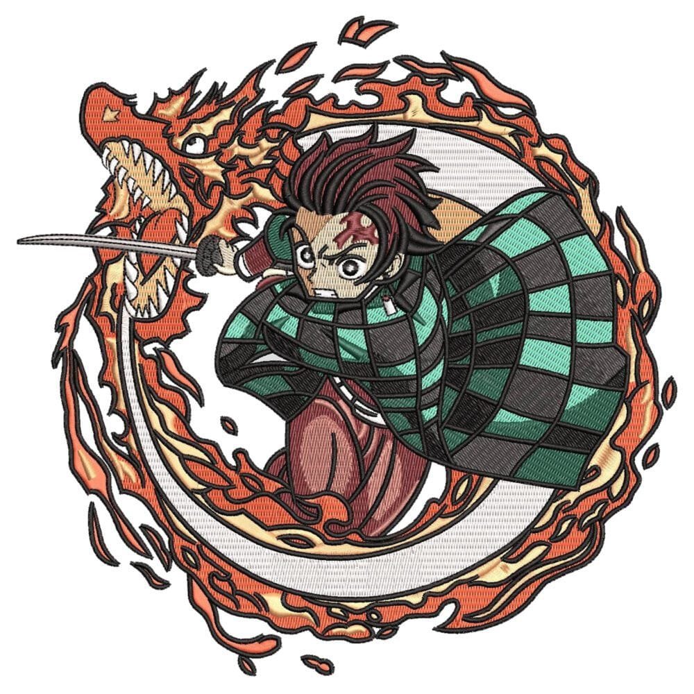 Tanjiro Anime Embroidery Design - Demon Slayer