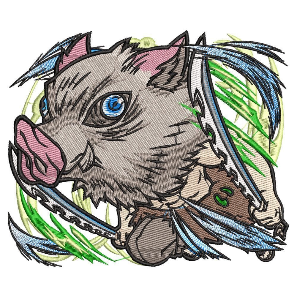 Inosuke Anime Embroidery Design - Demon Slayer