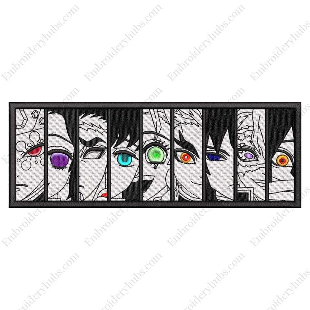 Hashiras Anime Embroidery Design - Demon Slayer