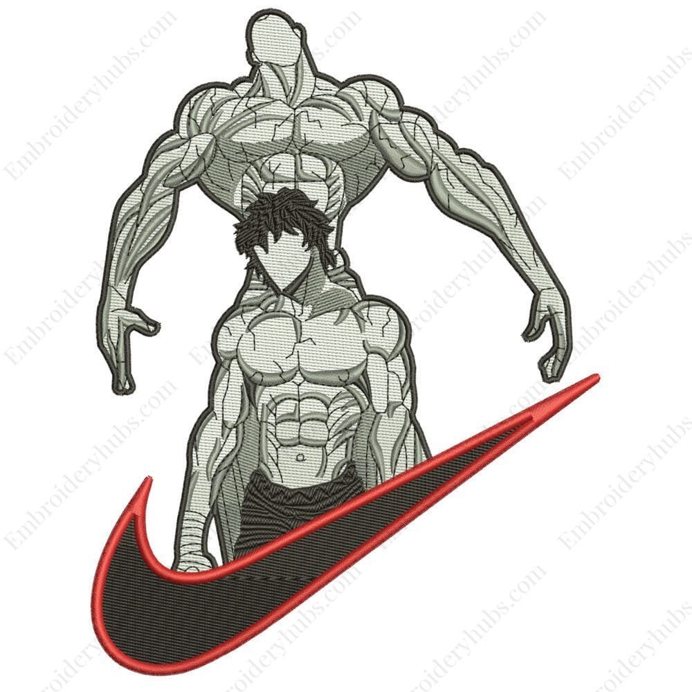 Baki Jack Swoosh Anime Embroidery Design - Baki