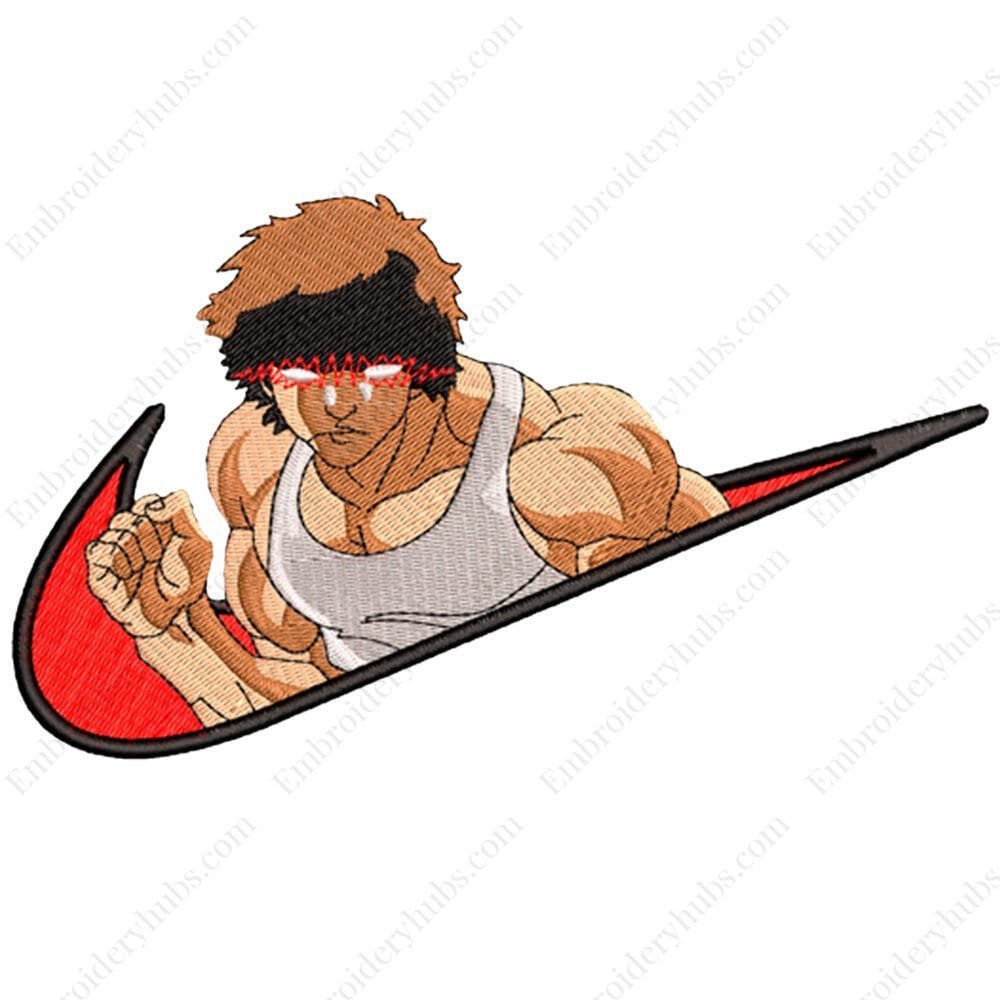 Baki Swoosh Anime Embroidery Design - Baki