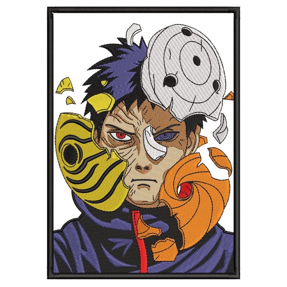 Obito Masks Anime Embroidery Design - Naruto