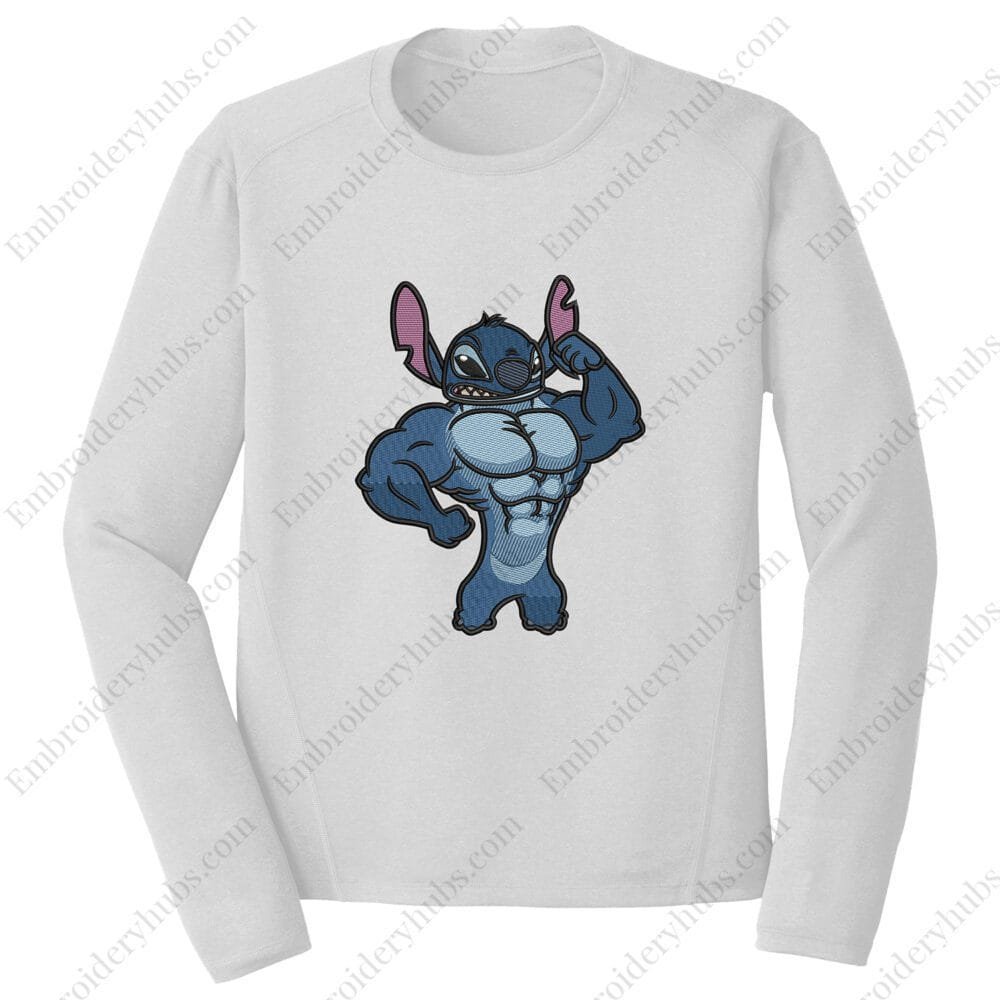 Stitch Gym Body Embroidery Design - Lilo & Stitch